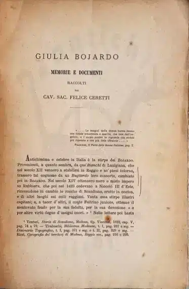 CERETTI FELICE - Giulia Boiardo – libri rari libri antichi e ...